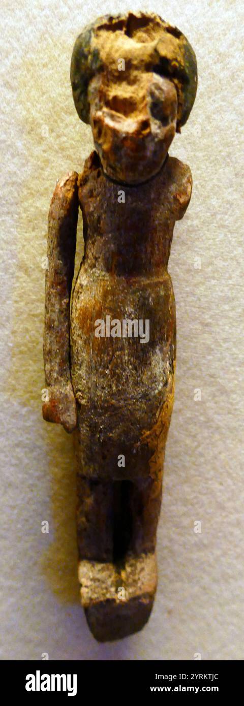 Painted wooden figure; Egyptian, Middle Kingdom period; depicting ...
