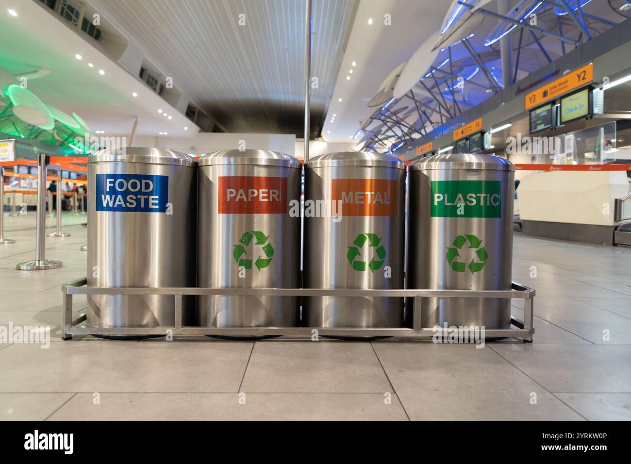 KUALA LUMPUR, MALAYSIA - NOVEMBER 14, 2023: food waste, metal, paper ...