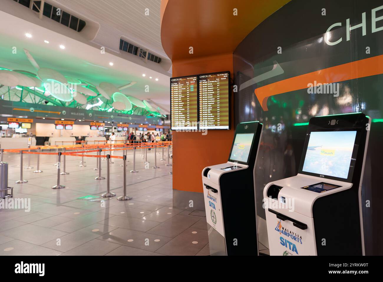 KUALA LUMPUR, MALAYSIA - NOVEMBER 14, 2023: self check-in kiosks at ...