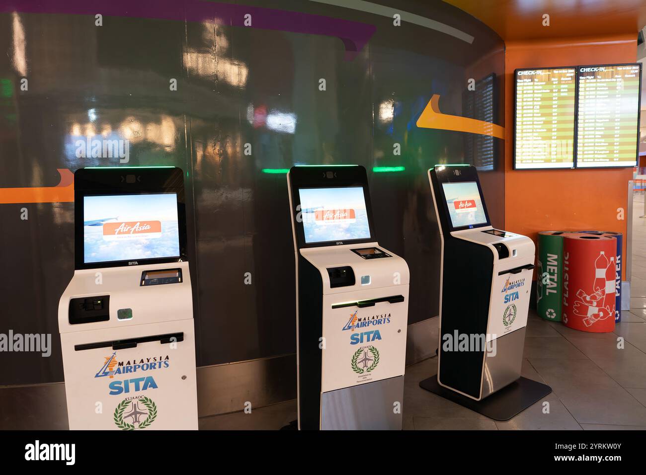 KUALA LUMPUR, MALAYSIA - NOVEMBER 14, 2023: self check-in kiosks at ...