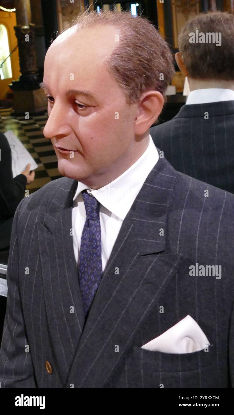 Waxwork figure of Christian Dior (1905 - 1957), French fashion designer ...