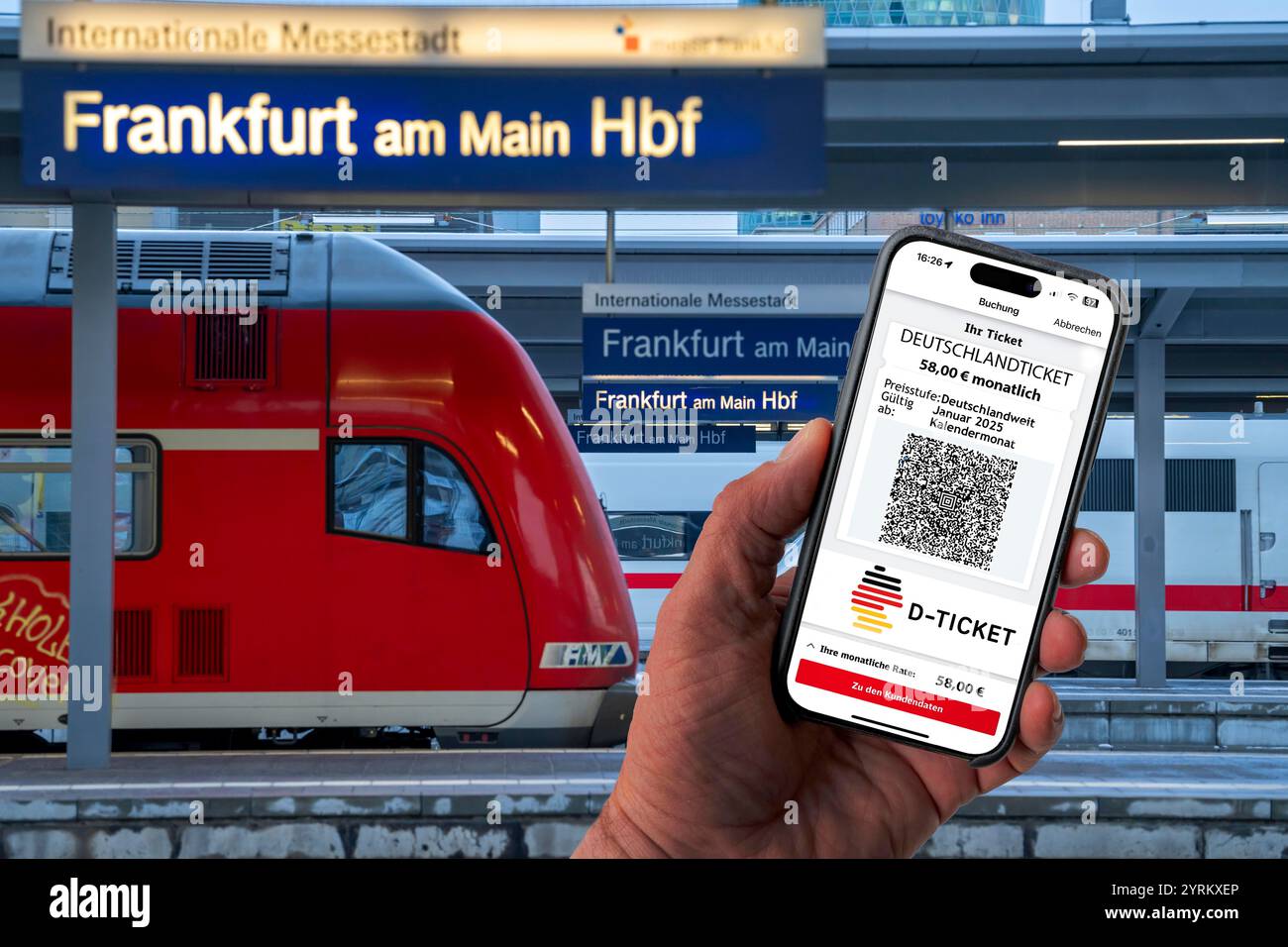 Symbolic image Deutschlandticket, new from 2025 for 58 euros per month ...