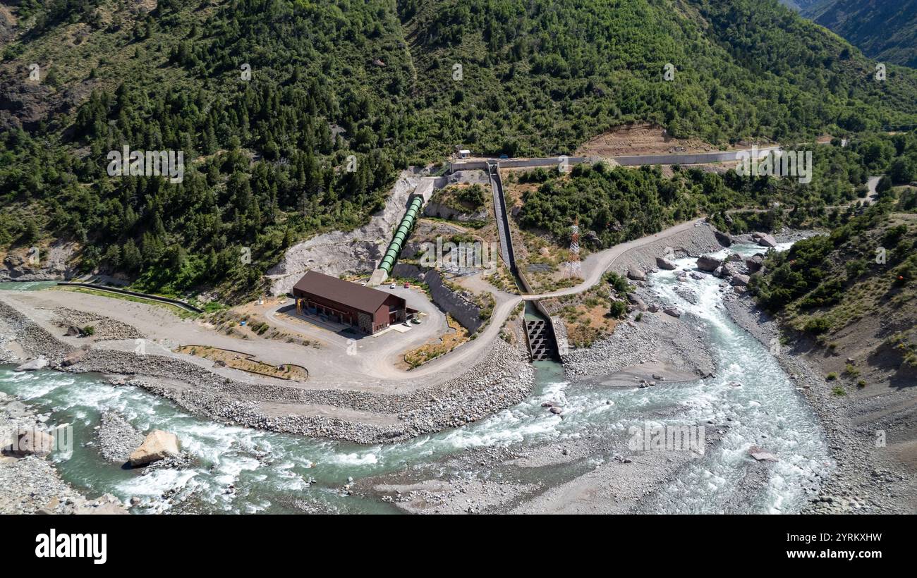 Aerial view of the "La Mina Hydroelectric Power Plant Stock Photo - Alamy