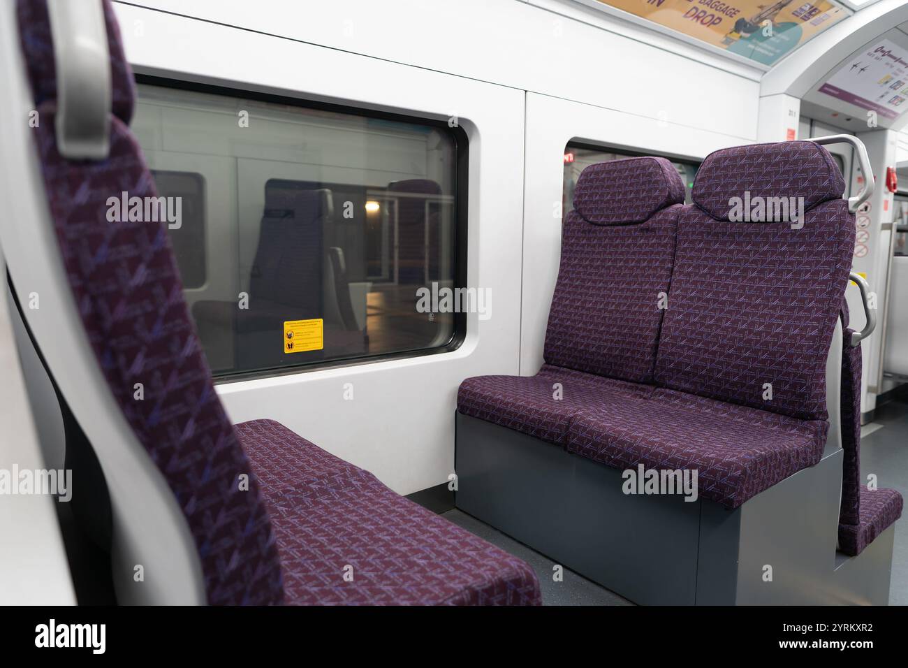 KUALA LUMPUR, MALAYSIA - NOVEMBER 21, 2023: inside KLIA Transit train ...