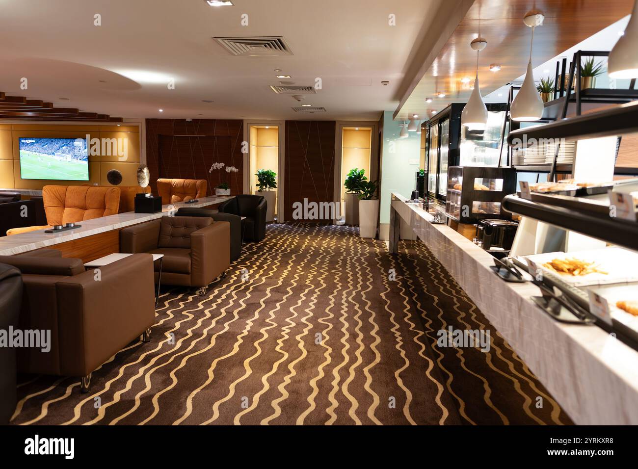 KUALA LUMPUR, MALAYSIA - NOVEMBER 15, 2023: interior shot of Sky Suite ...