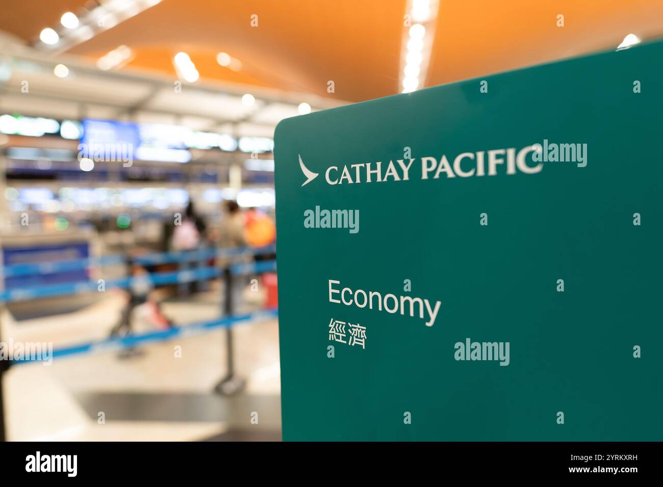 KUALA LUMPUR, MALAYSIA - NOVEMBER 15, 2023: close-up shot of Cathay ...
