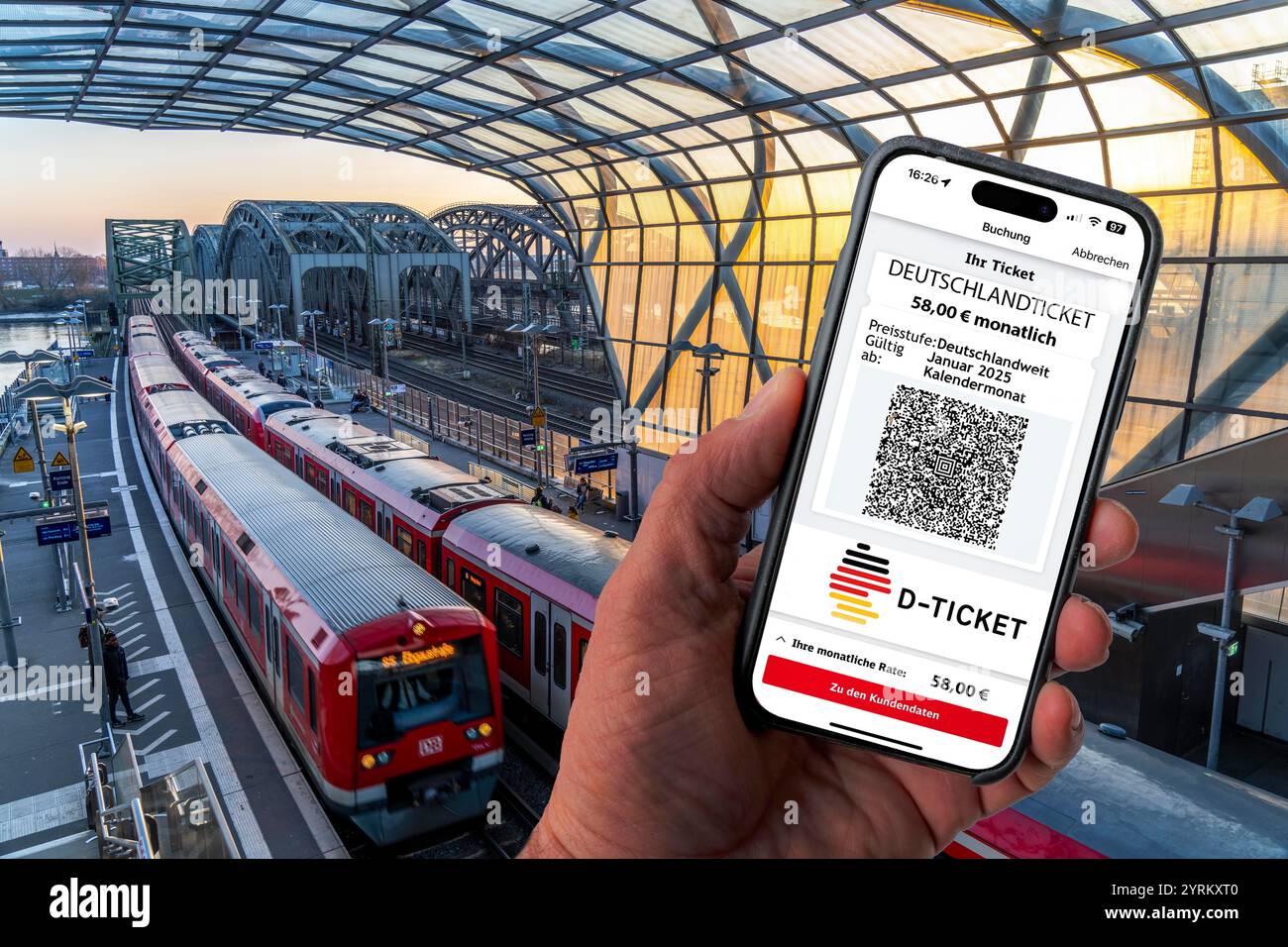 Symbolic image Deutschlandticket, new from 2025 for 58 euros per month ...