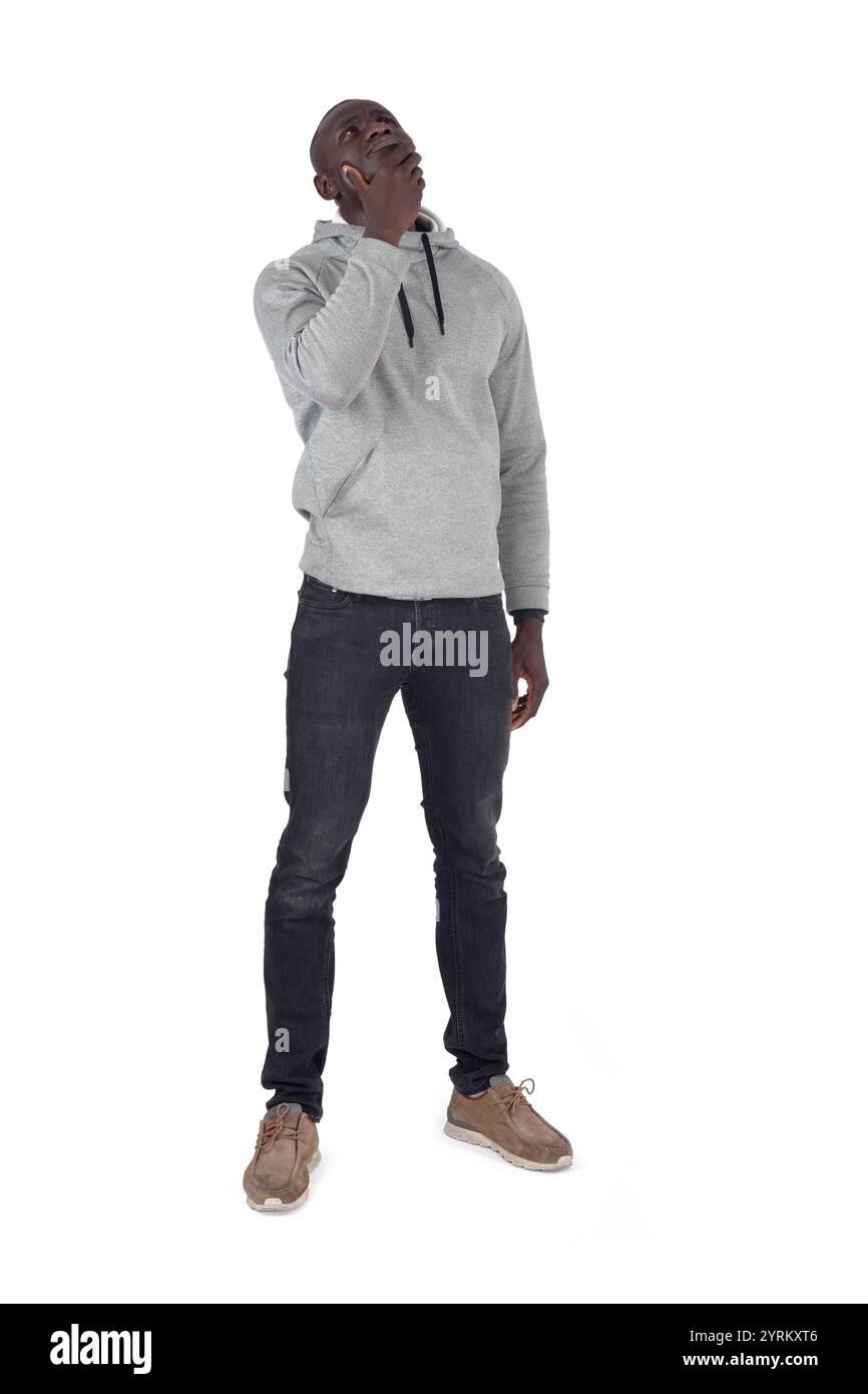 Confused thinking portrait african Cut Out Stock Images & Pictures - Alamy