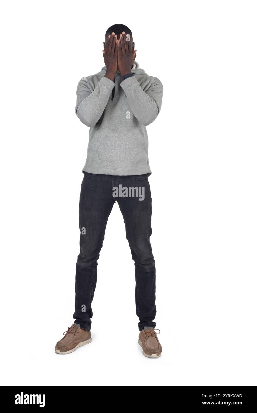 Man covering face hand on Cut Out Stock Images & Pictures - Alamy