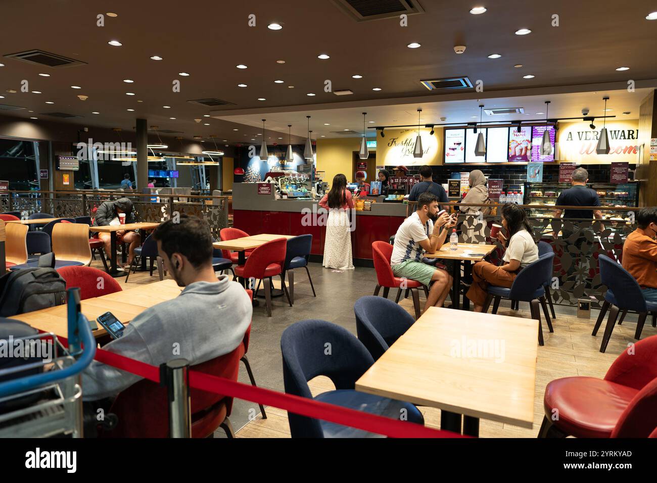 KUALA LUMPUR, MALAYSIA - NOVEMBER 15, 2023: interior shot of Costa ...