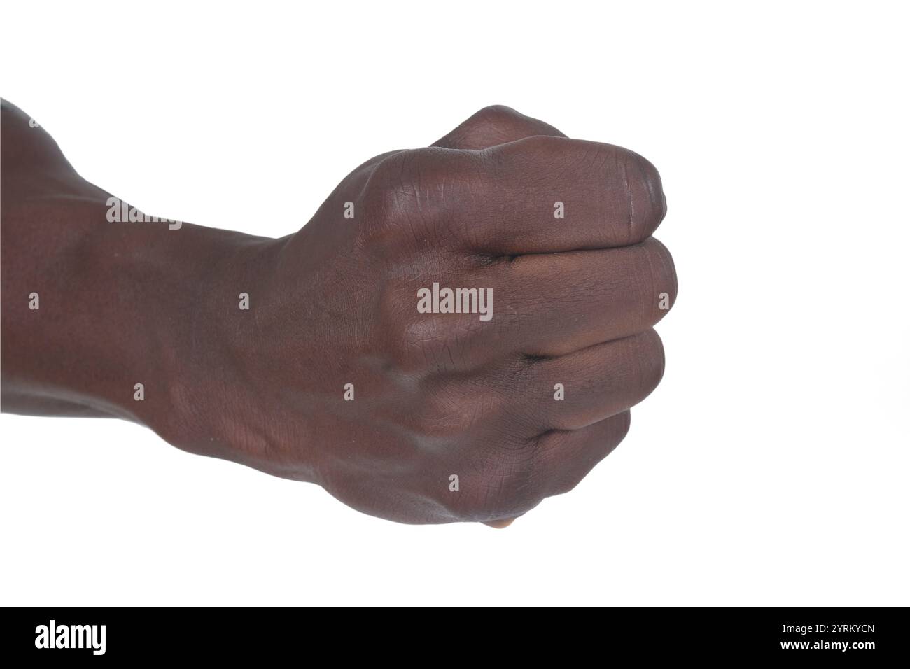 a closed hand on white background Stock Photo - Alamy