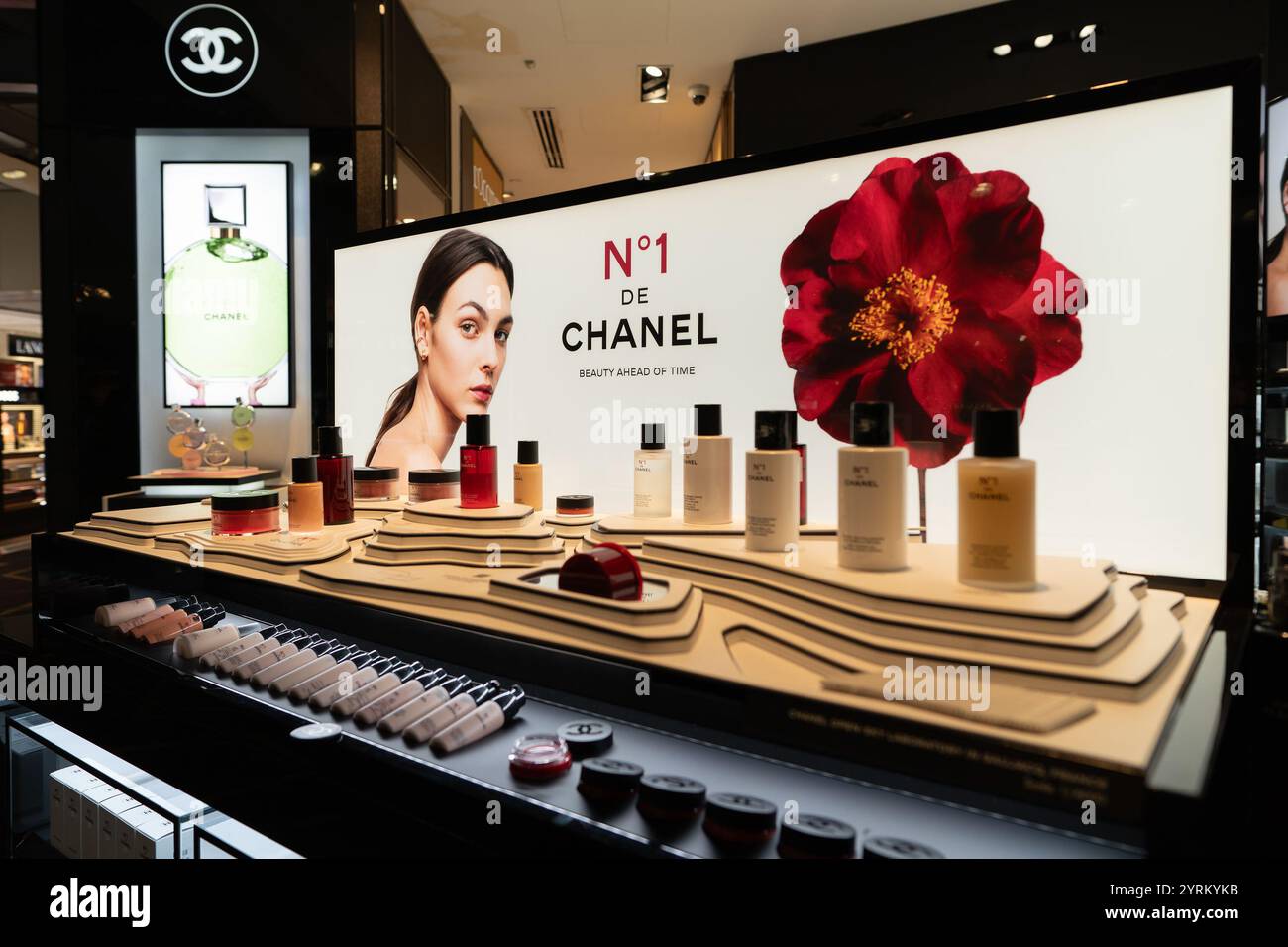 KUALA LUMPUR, MALAYSIA - NOVEMBER 15, 2023: Chanel products on display ...