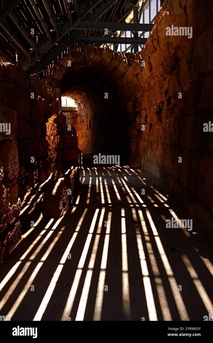 Ruins of Roman Amphitheatre, Bayt Jibrin (Beit Guvrin), Israel. During ...