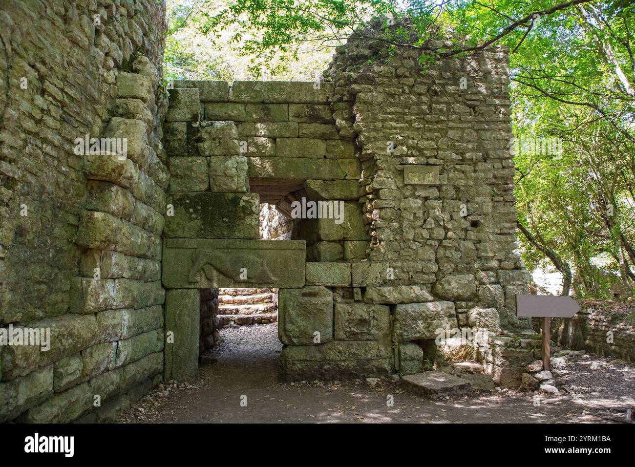 The Lion Gate in Butrint Archaeological Park, in Butrint National Park ...
