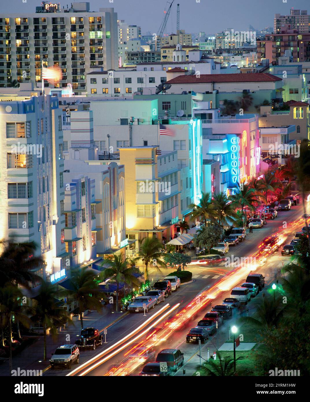 Art Deco Area. Ocean Drive. Miami Beach. Florida. USA Stock Photo - Alamy