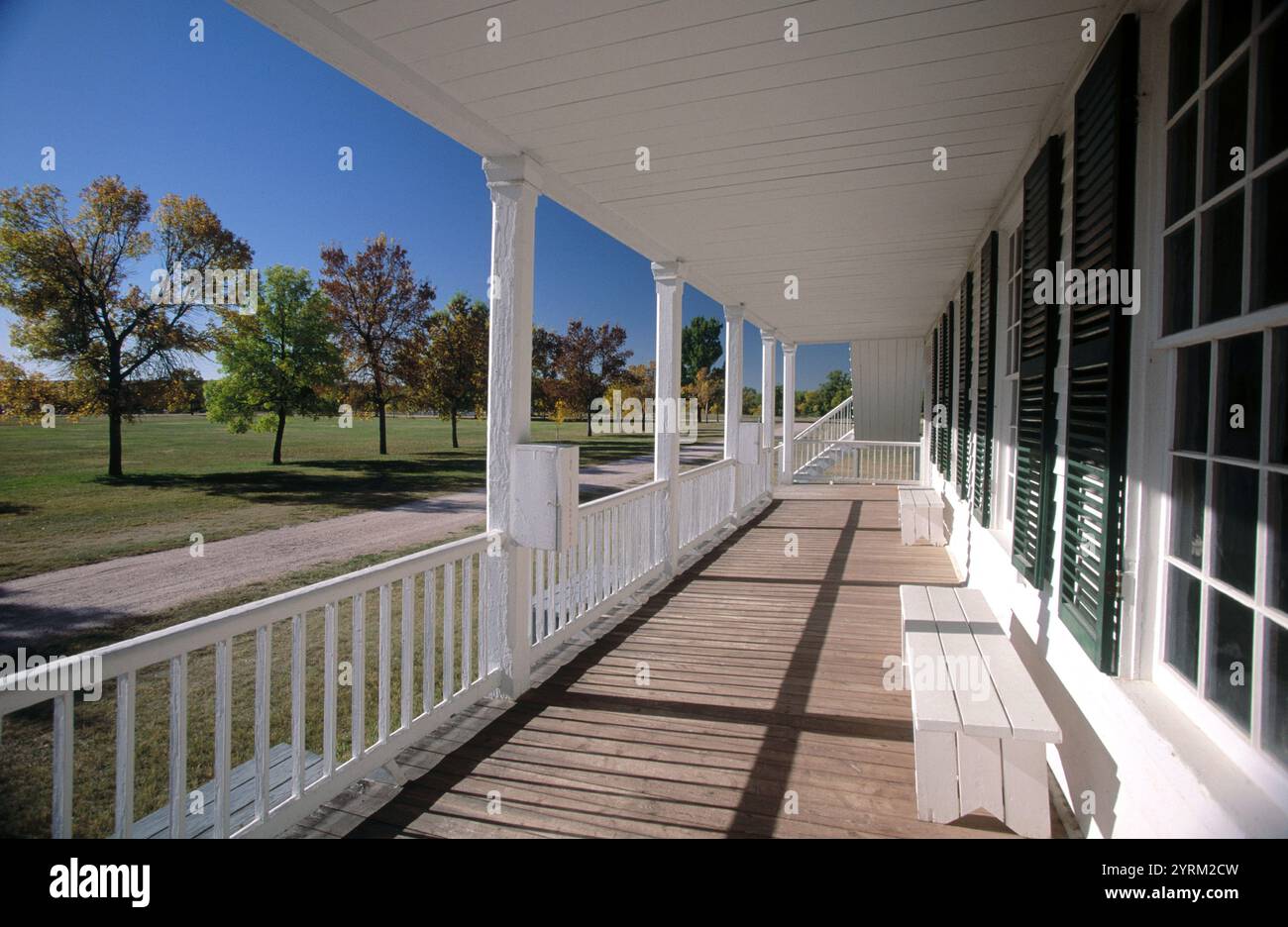 Old Bedlam , porch view. Old West Army Outpost (c. 1849). Fort Laramie ...