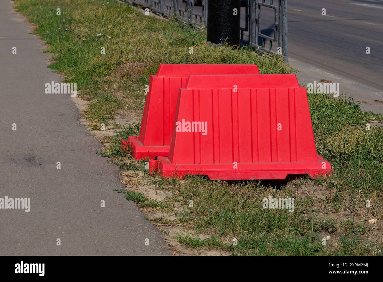 Red plastic safety barriers hi-res stock photography and images - Alamy