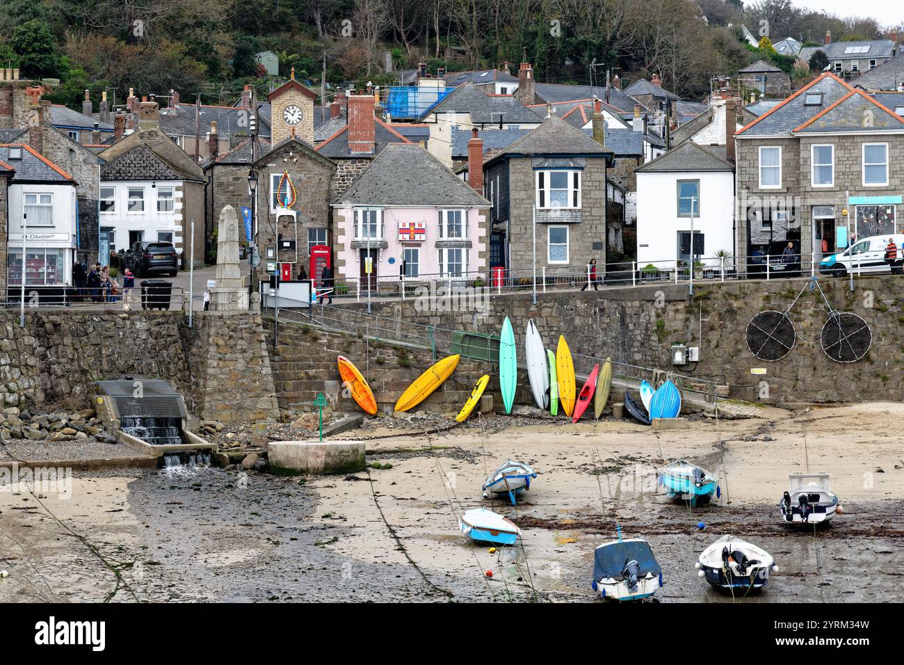 The old fishing village of Mousehole on an autumnal day Cornwall ...