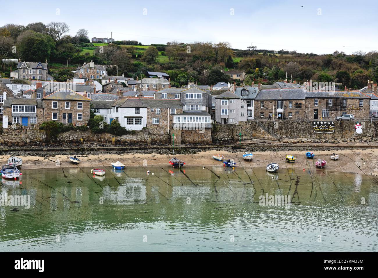 The old fishing village of Mousehole on an autumnal day Cornwall ...
