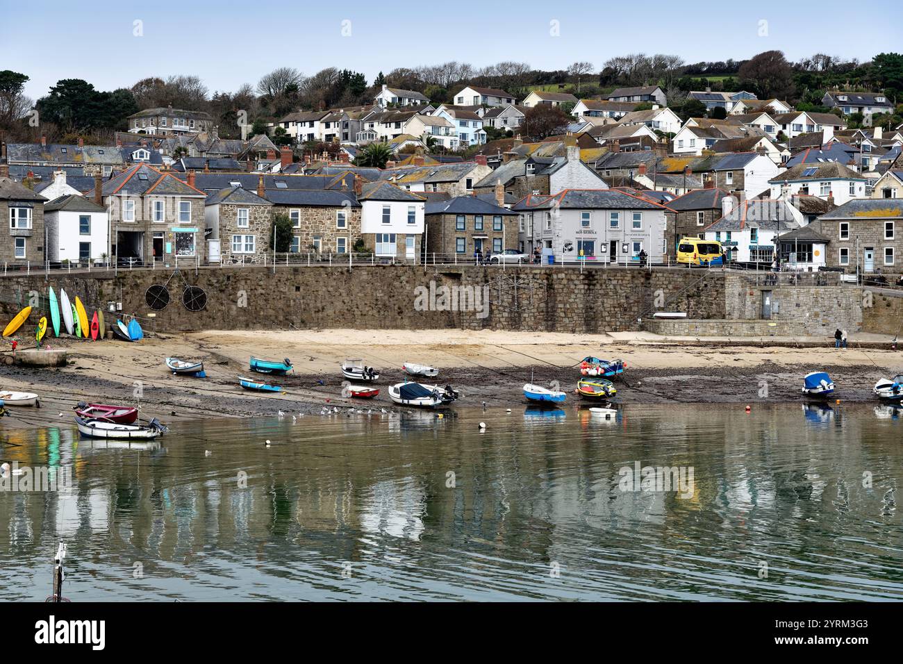 The old fishing village of Mousehole on an autumnal day Cornwall ...