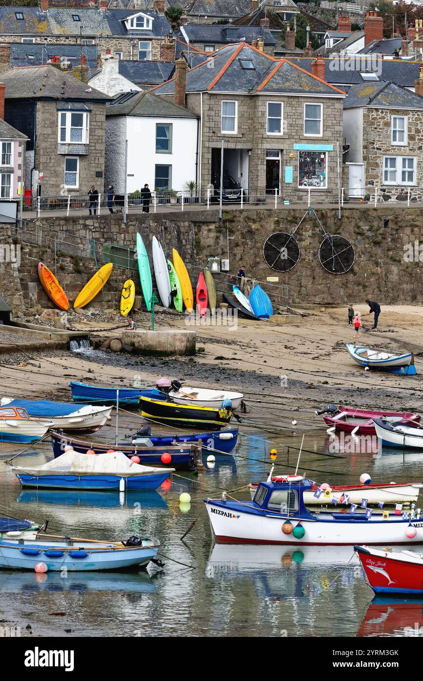 The old fishing village of Mousehole on an autumnal day Cornwall ...