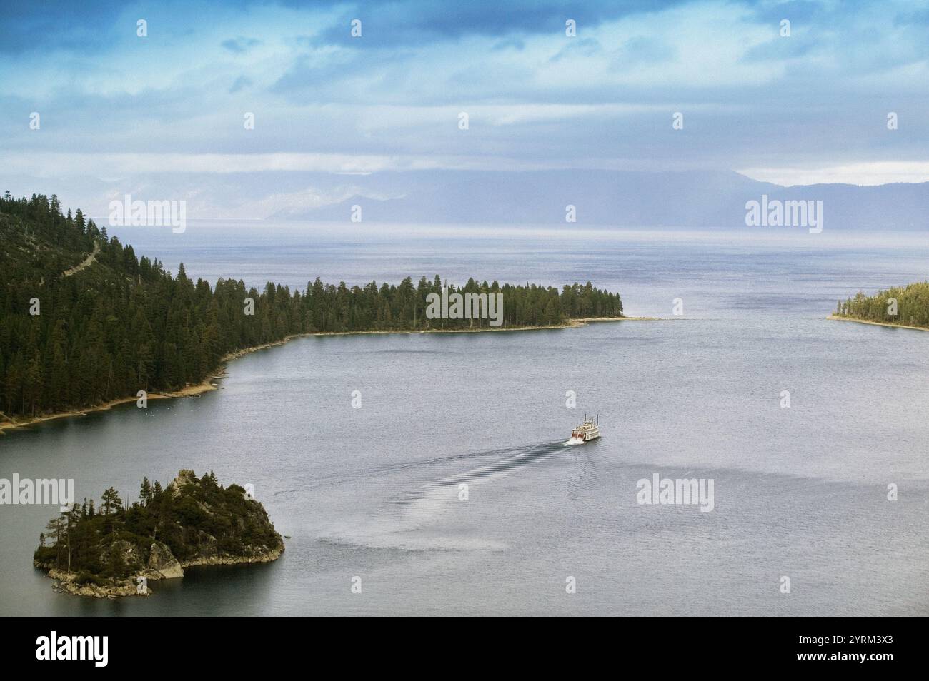 Tahoe Queen tour boat. Emerald Bay. Lake Tahoe. California, USA Stock ...