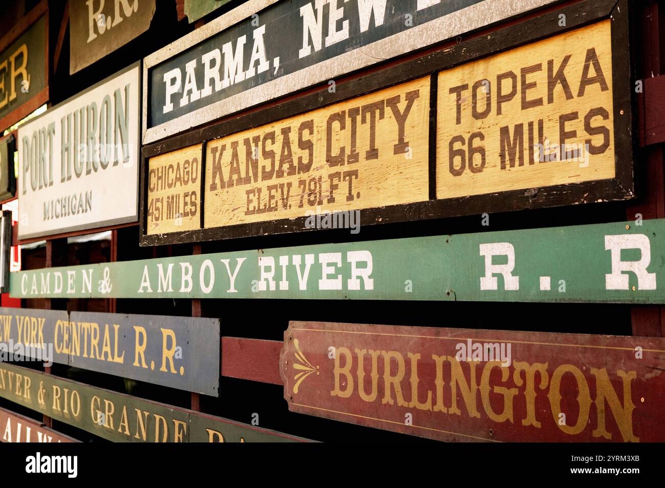 Railroad station signs in Railtown 1897 State Historic Park. Jamestown ...