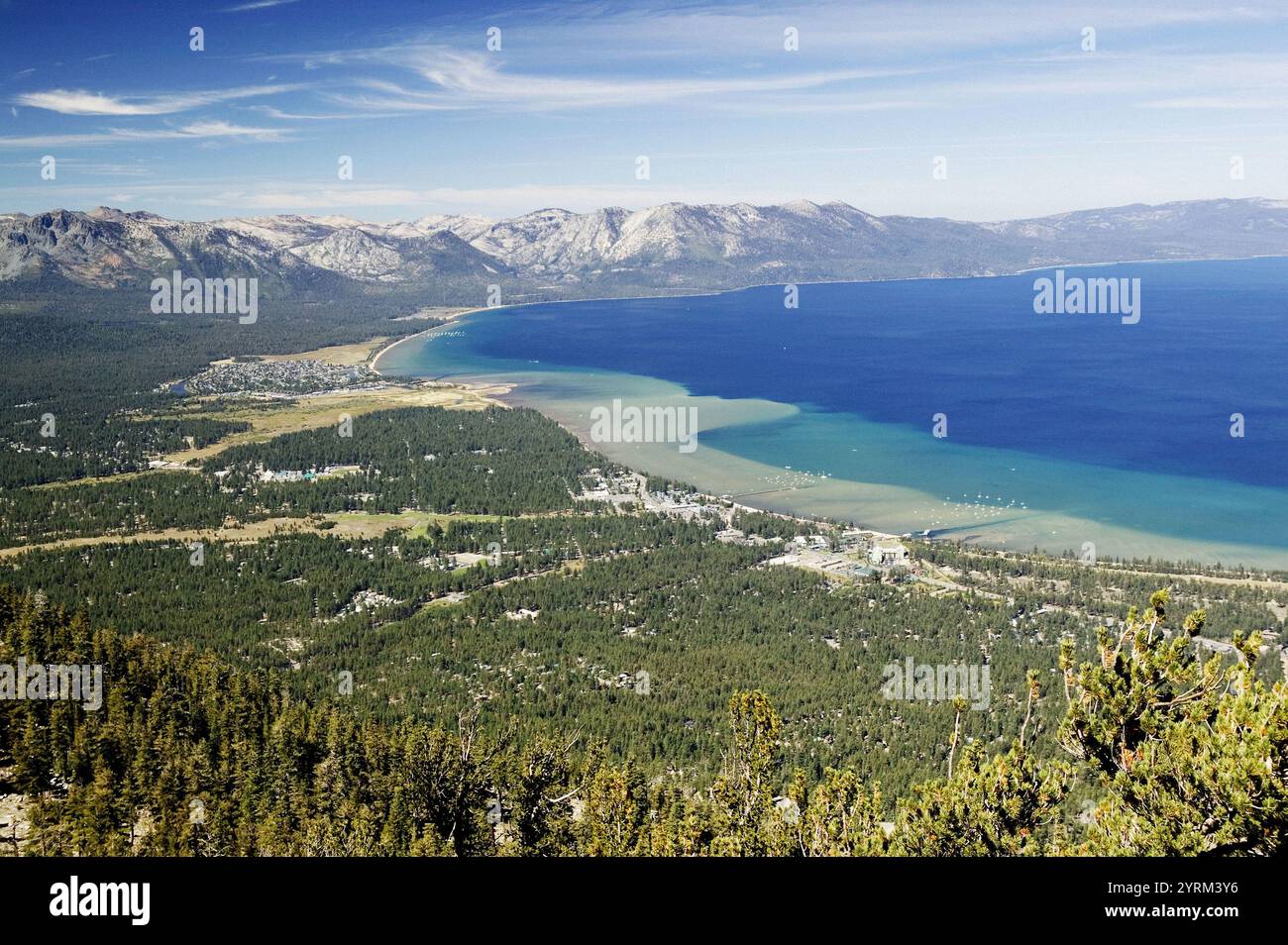 View of Stateline and South Lake Tahoe from Heavenly Mountain. Nevada ...