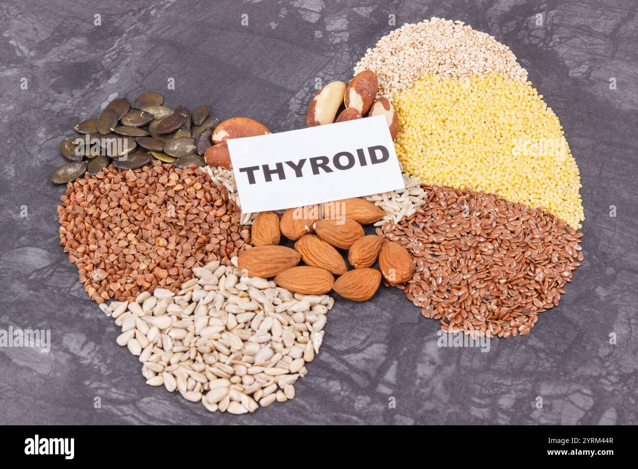 Ingredients as best nutritious food for healthy thyroid. Natural eating ...