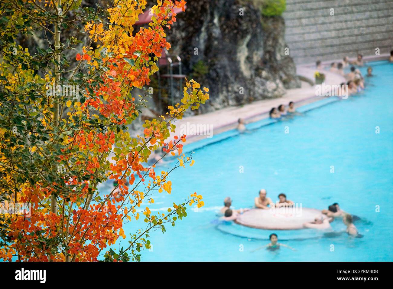 Village of Radium Hot Springs, hot spring pool. British Columbia-The ...