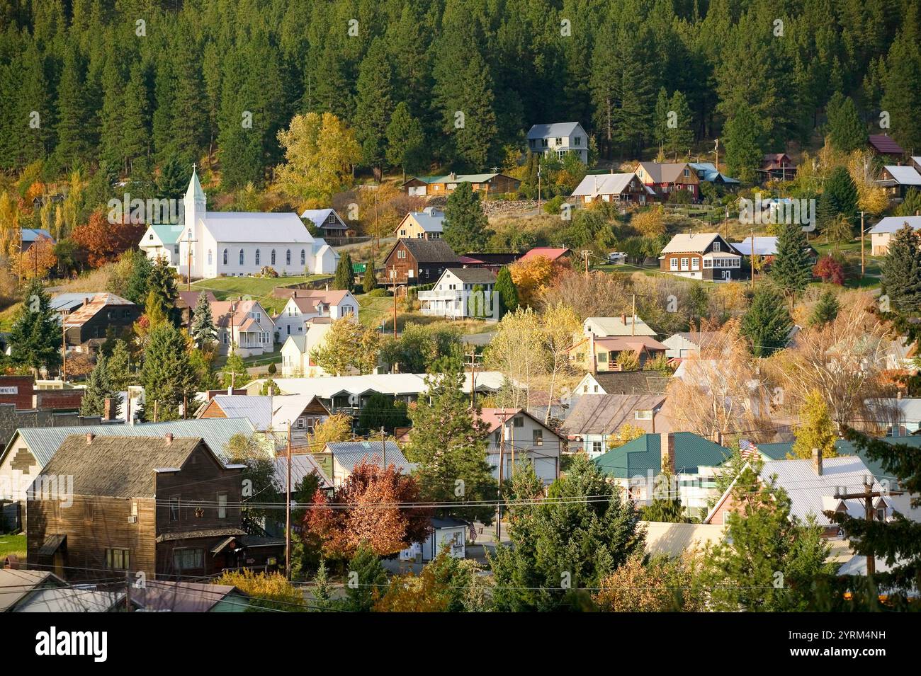 Aerial view of town, site of TV s Northern Exposure show. Roslyn ...