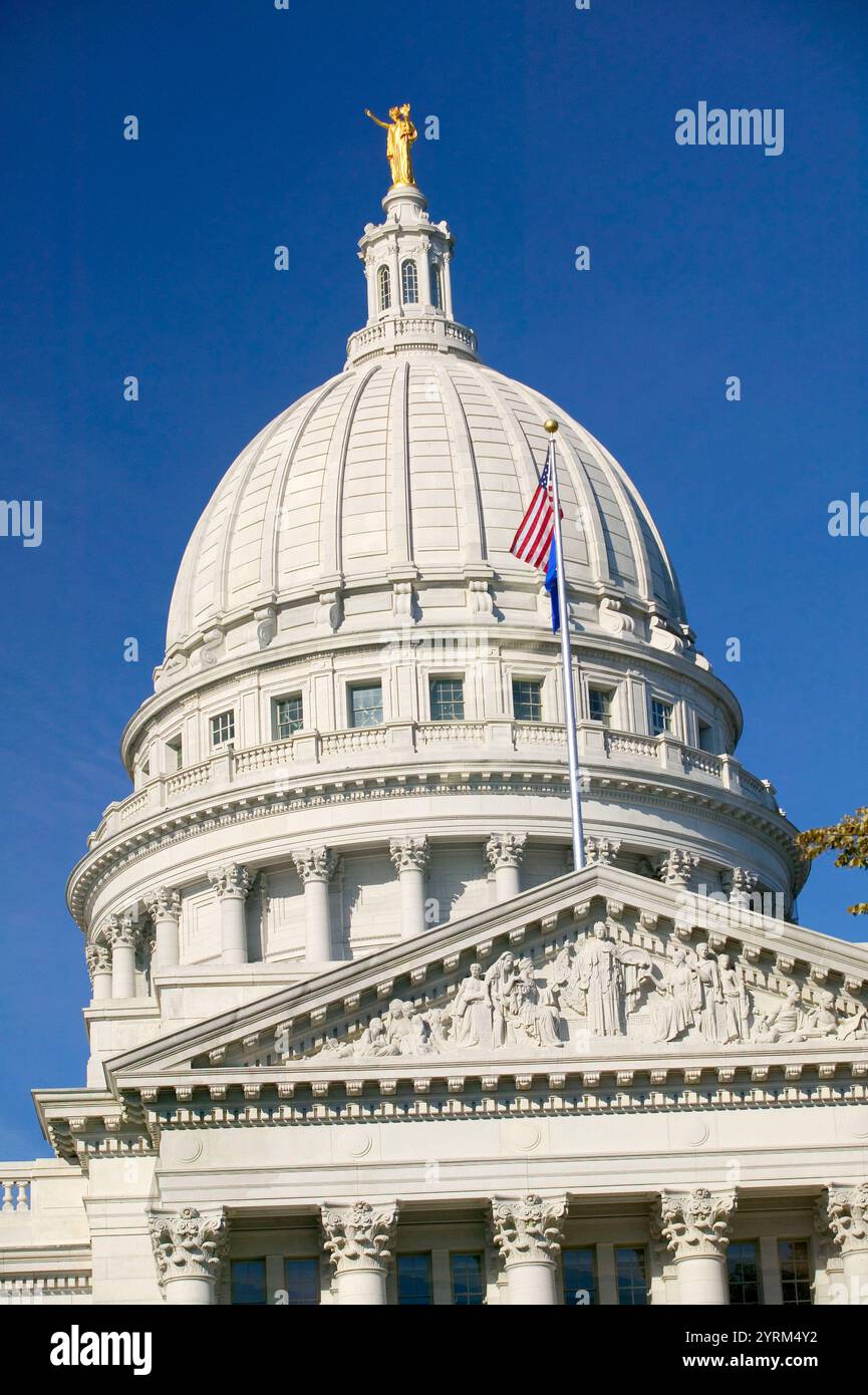 Wisconsin State Capitol building exterior. Madison. Wisconsin, USA ...