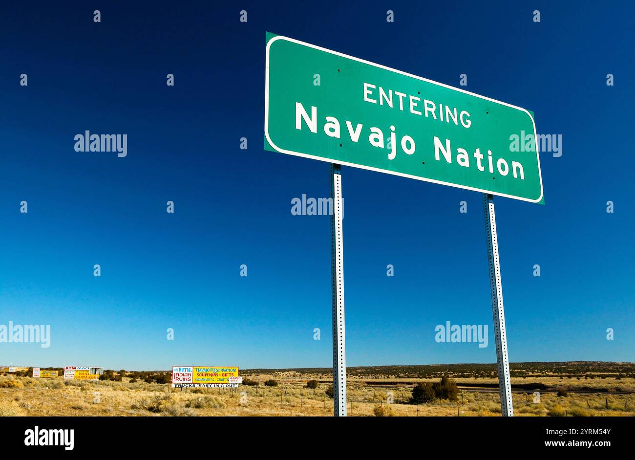 Entering the Navajo Nation sign, I-40 Indian Reservation entrance ...