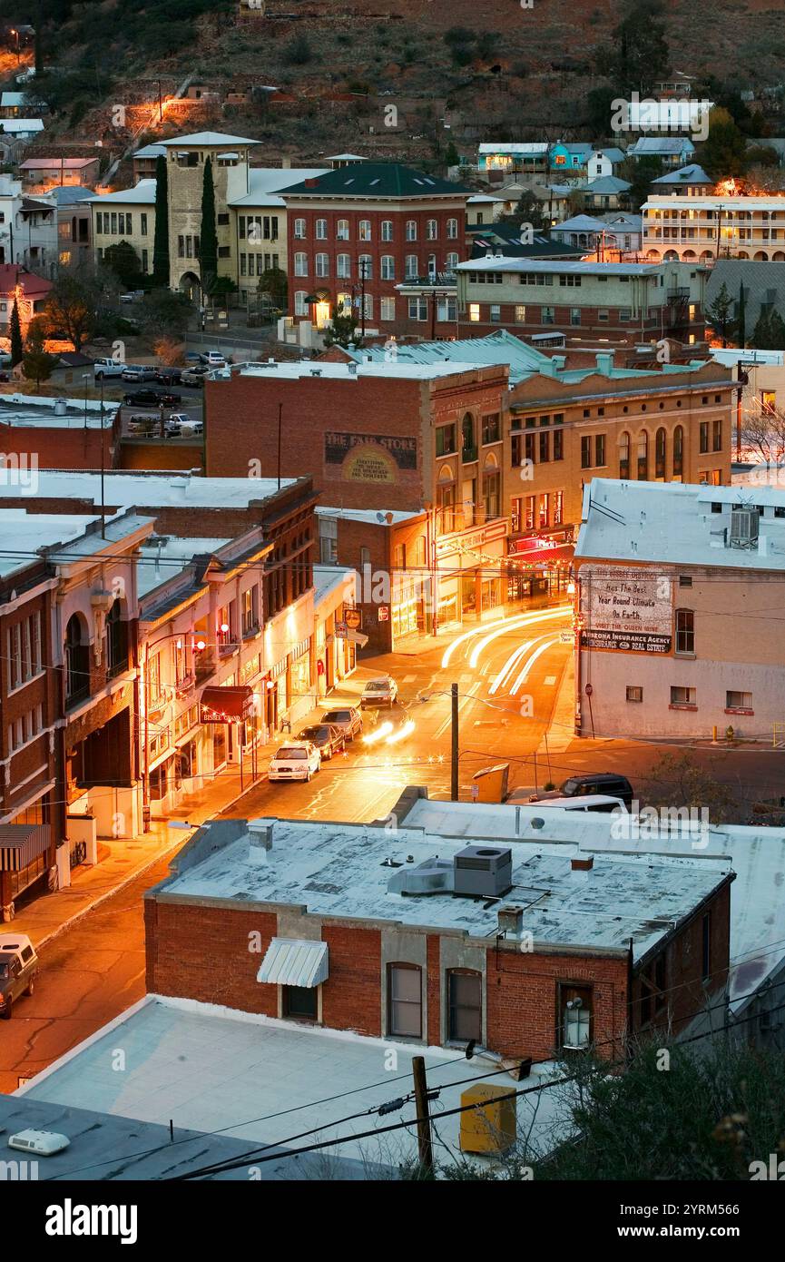 View of Bisbee, former mining town, in the evening. Arizona, USA Stock ...