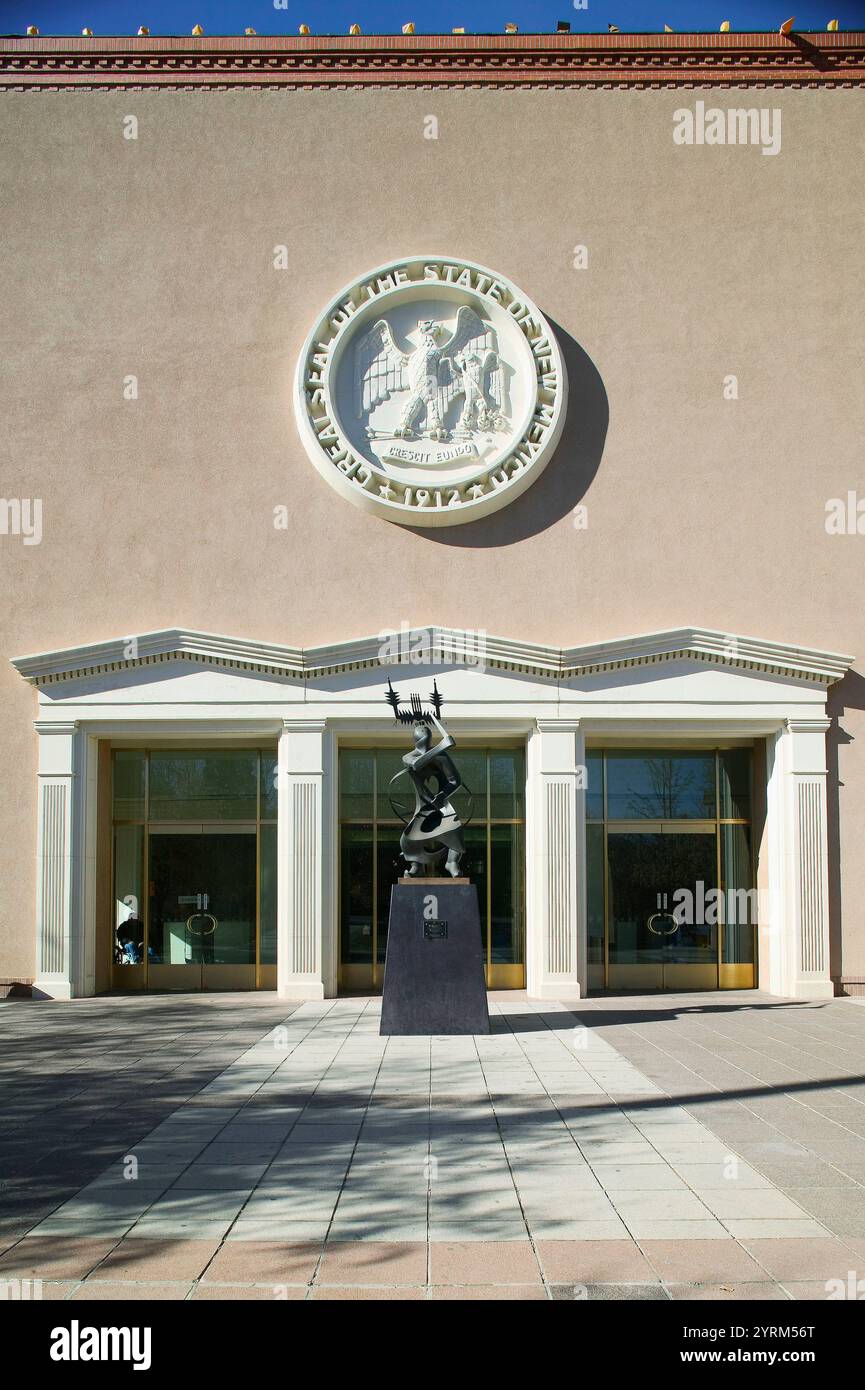 New Mexico State Capitol, the Roundhouse building exterior. Santa Fe ...