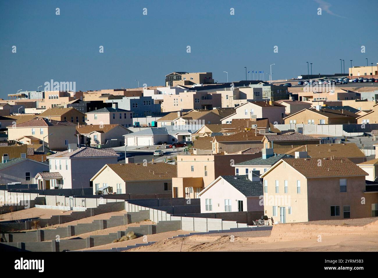New tract houses, Albuquerque suburbs. Bernalillo. New Mexico, USA ...