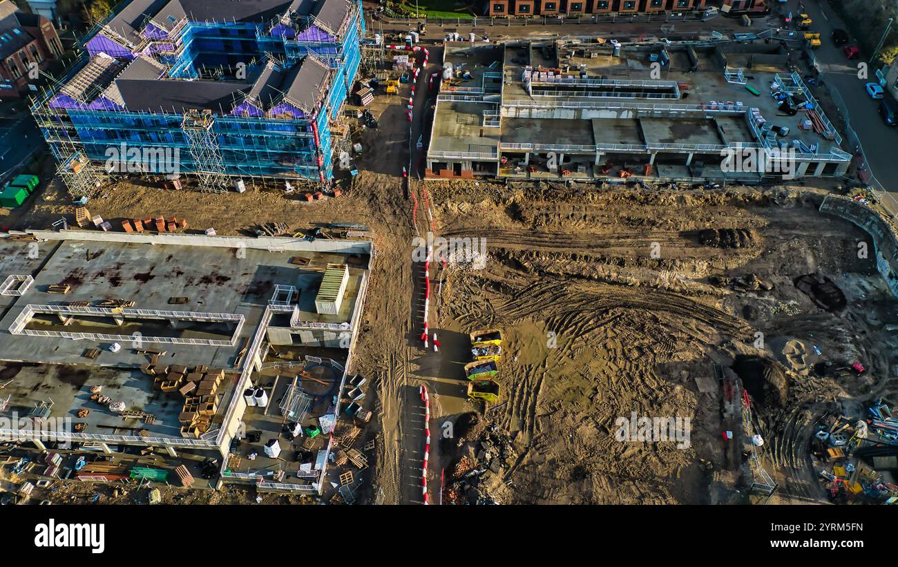 Multiple buildings under construction aerial hi-res stock photography ...