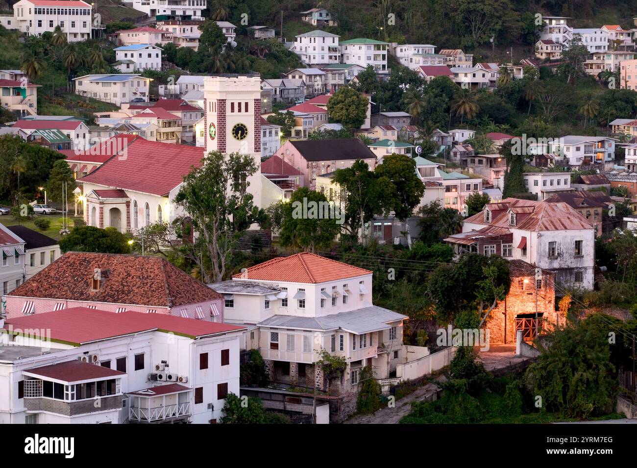 Grenada, St. George s: St. George s Anglican Church, Evening Stock ...