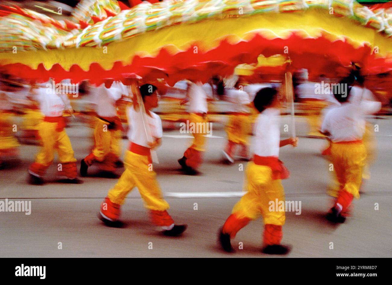 Dragon dancers. Chinese Independence Day. Kowloon. Hong Kong. China ...