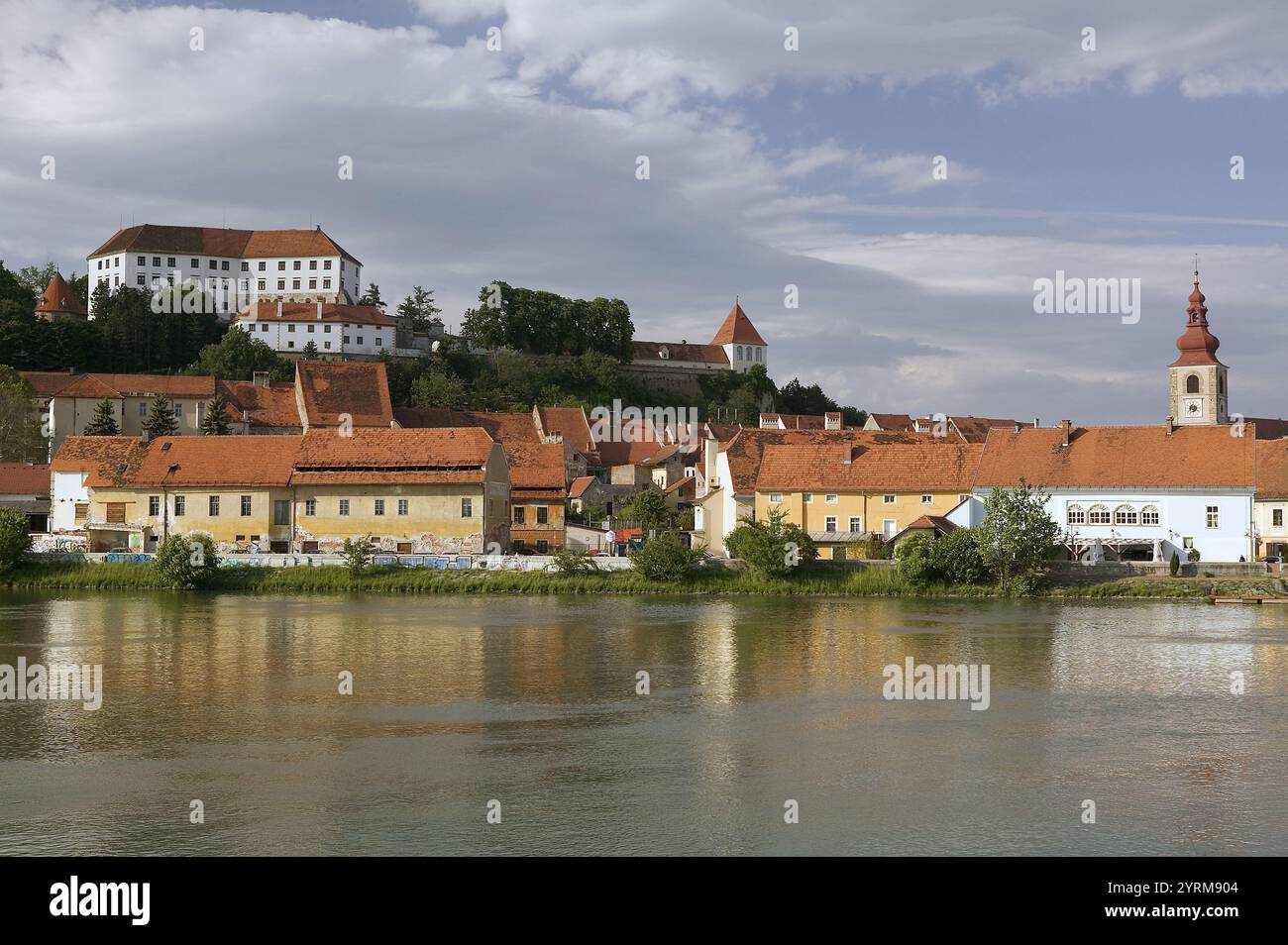 Ptuj Town View from Drava River. Late Afternoon. Ptuj. Stajerska ...