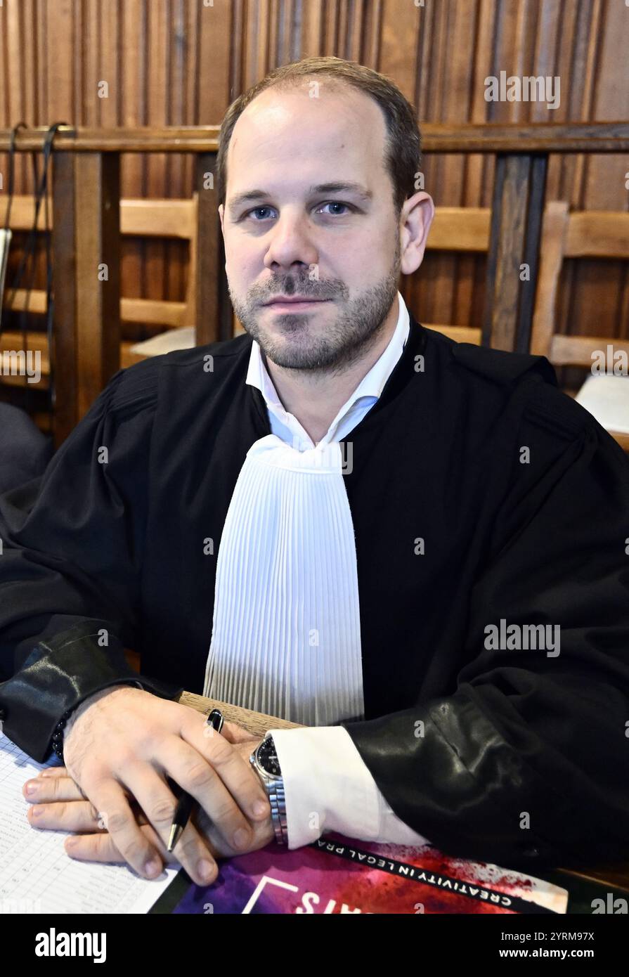 Lawyer Maxim Toller defending the accused pictured during the jury ...