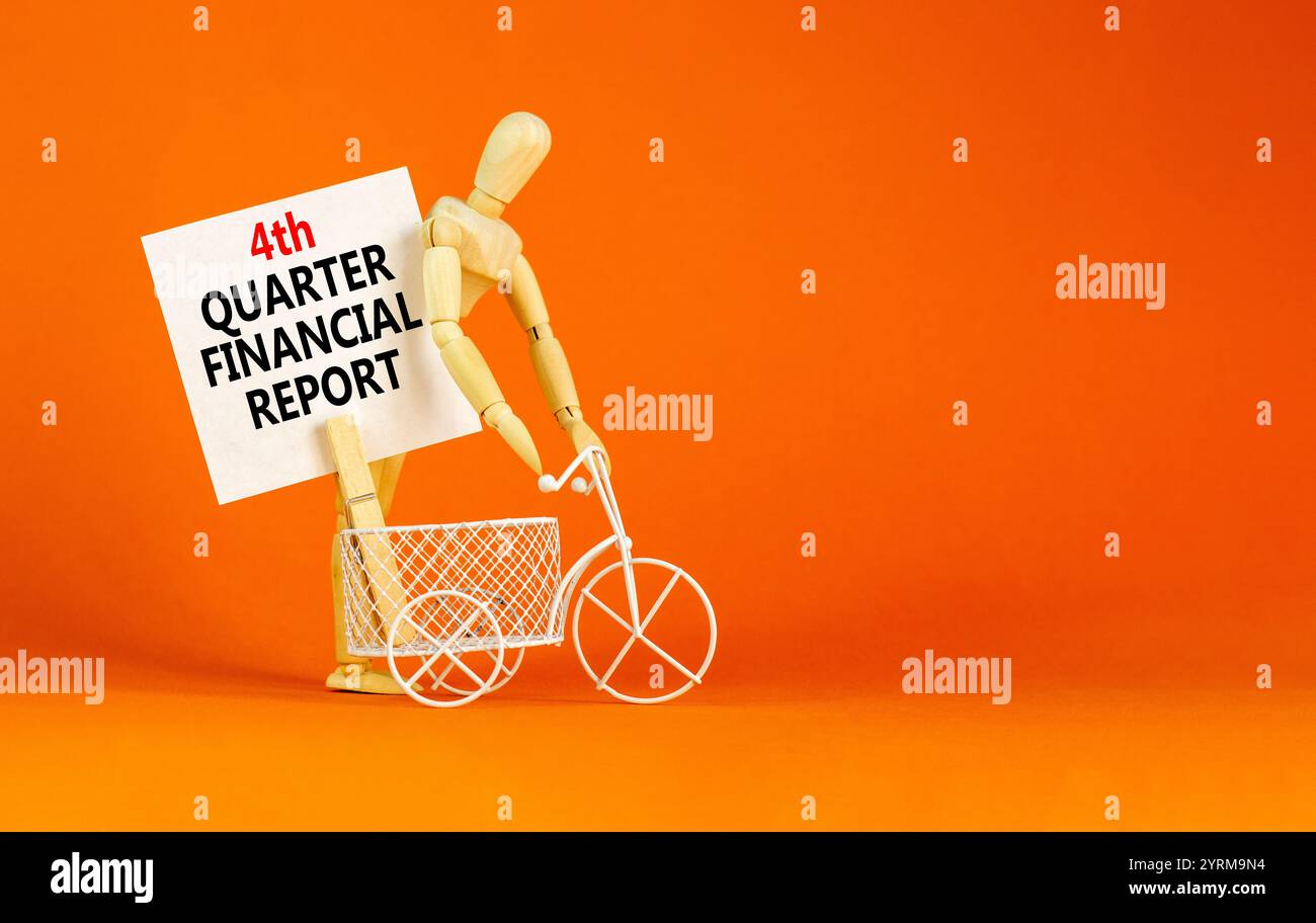 4th quarter financial report symbol. Concept words 4th quarter ...