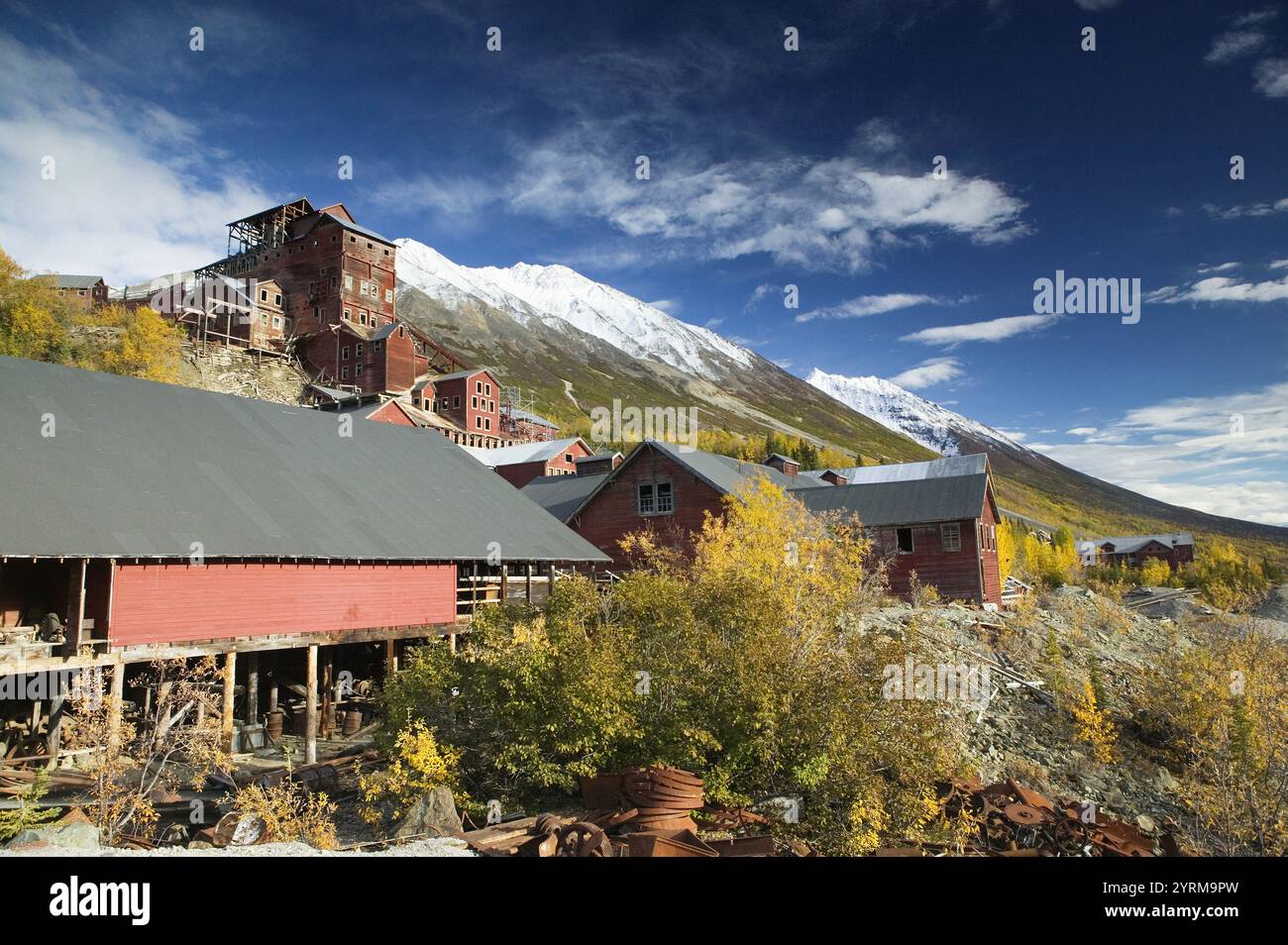 Kennecott Mill Town (Old Copper Mine in operation 1911-1938). View of ...