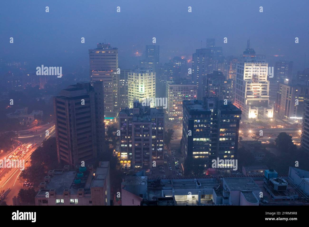 Evening View of Connaught Place Highrises. Connaught Place. Delhi ...