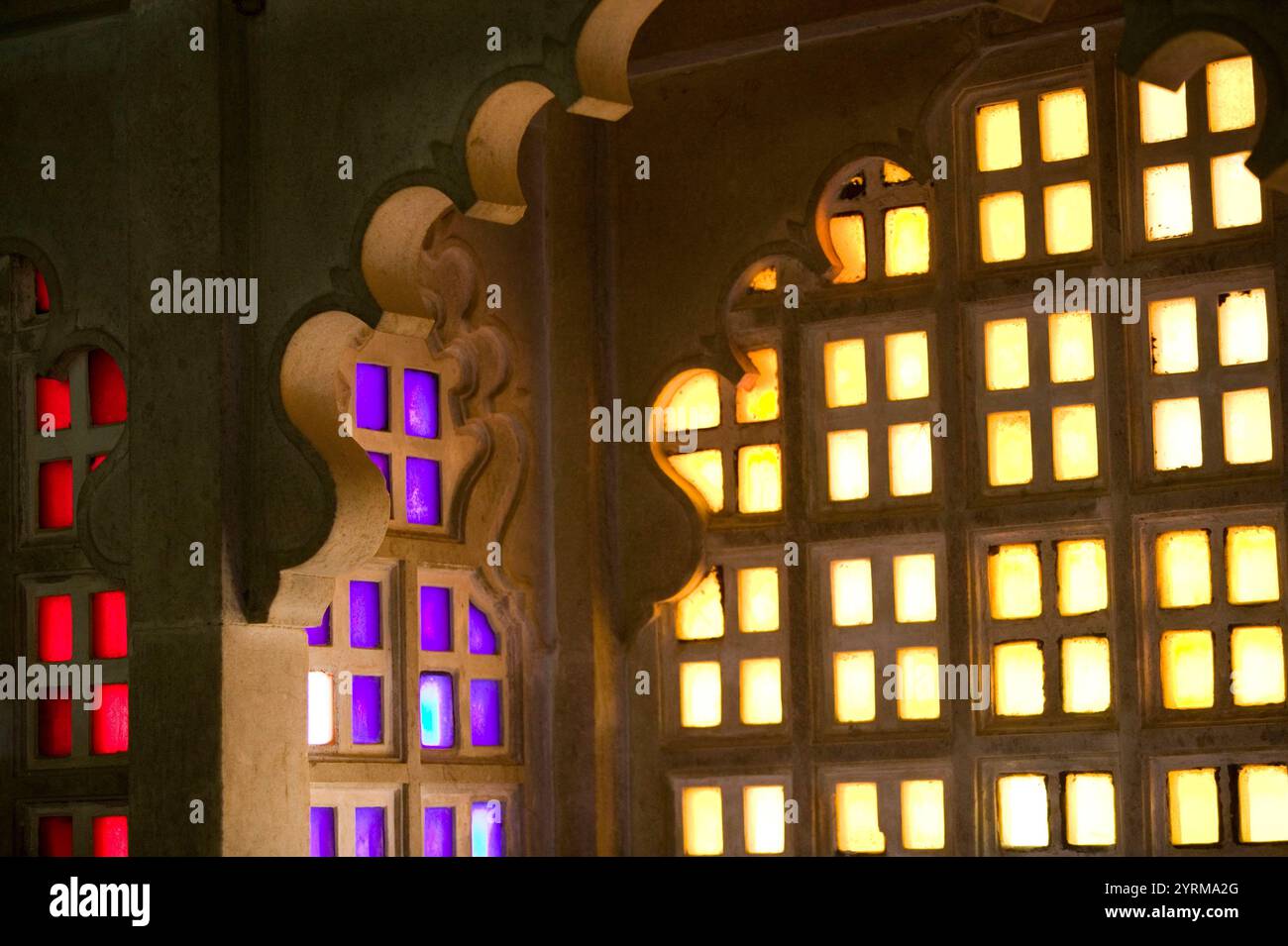 City Palace, the largest Palace Complex in Rajasthan. Stained Glass ...