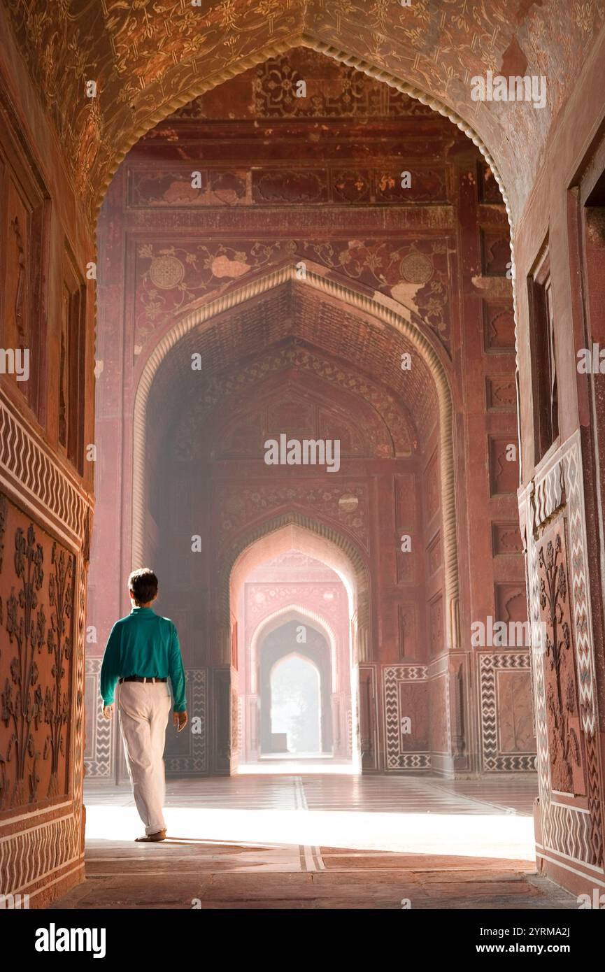 Taj Mahal. West Side Mosque. Hall Detail. Uttar Pradesh. Agra. India ...