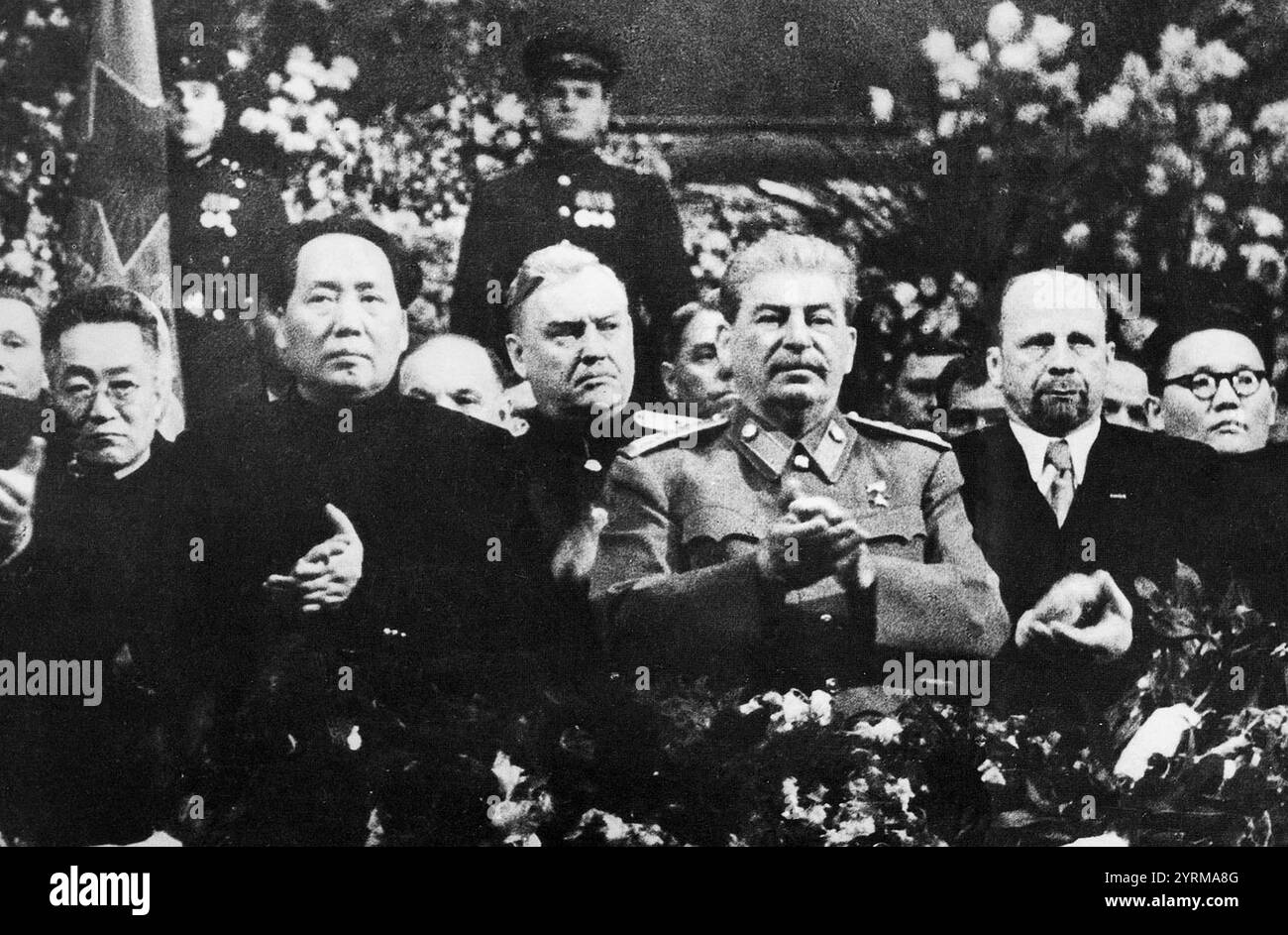 Mao and Stalin at a ceremony arranged for Stalin's 71st birthday in ...