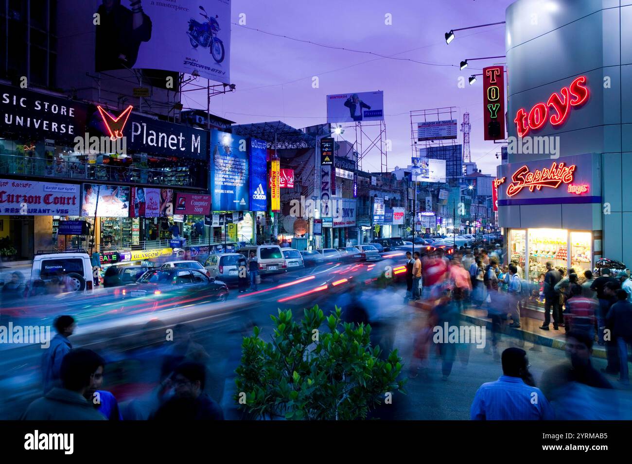 Brigade Road. Main Shopping Street. Evening. Bangalore. Karnataka ...