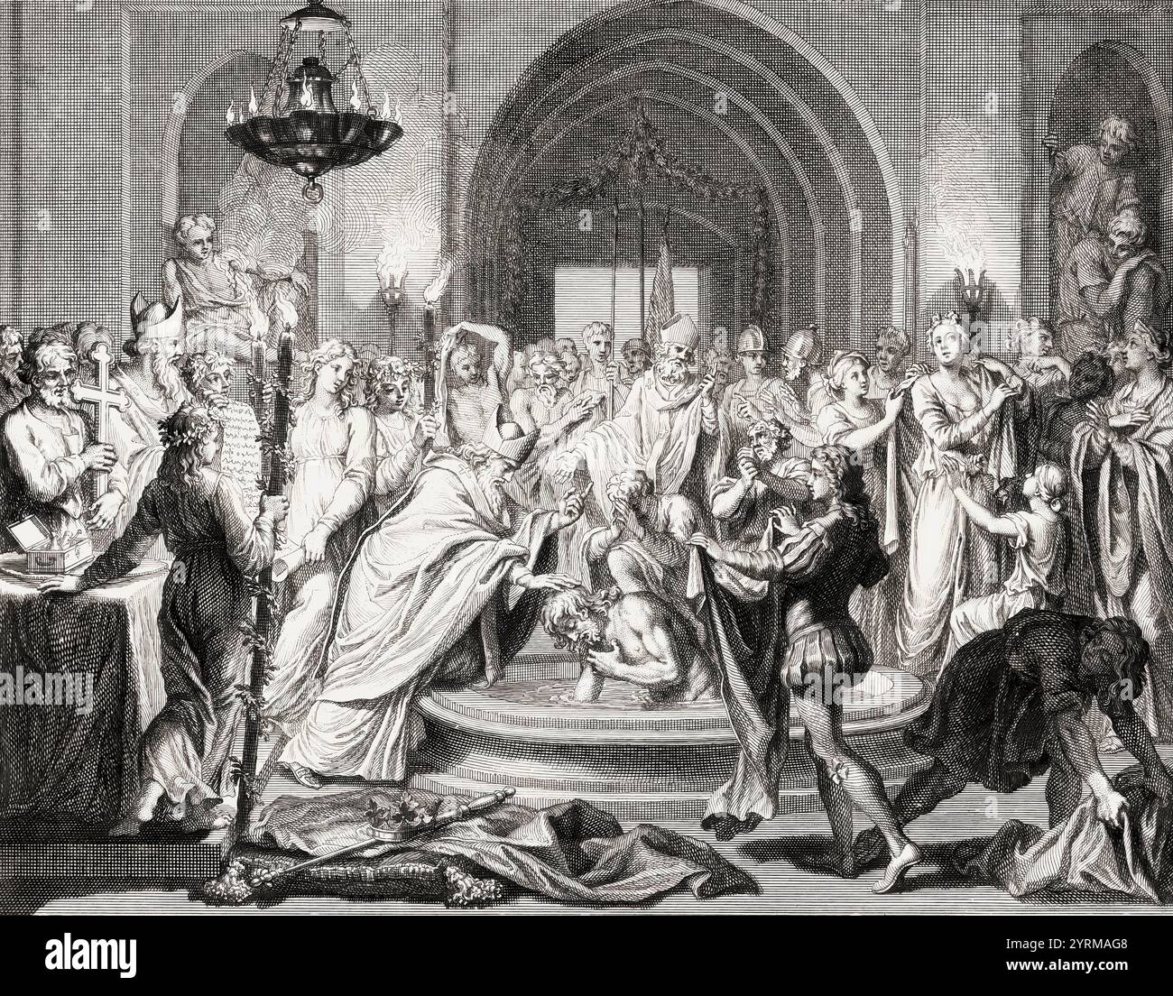 Baptism of Clovis by Saint Remigius, cathedral of Reims, 496 , Clovis ...