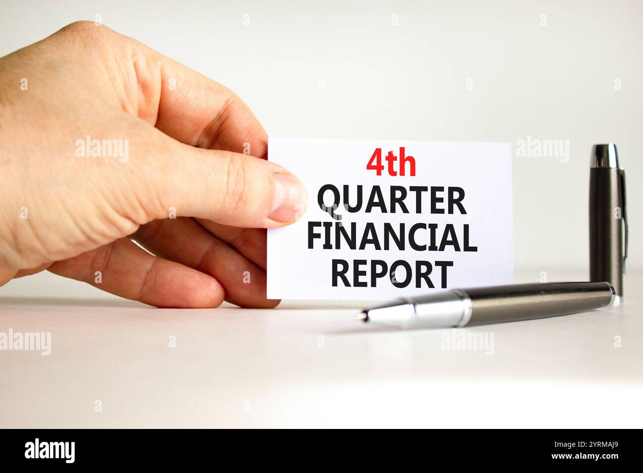 4th quarter financial report symbol. Concept words 4th quarter ...